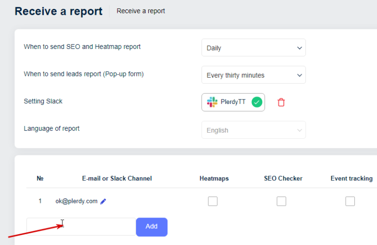 Slack Integration – Plerdy