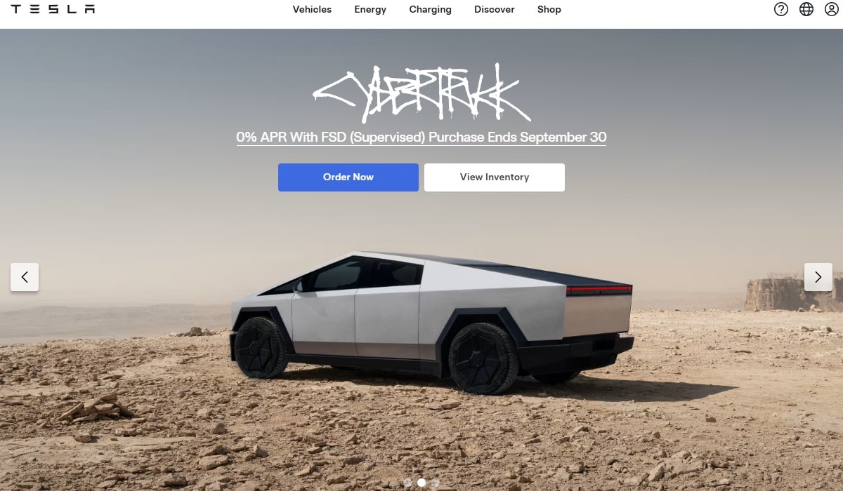 Tesla Homepage Web Design Review: Clean Power, Sharp Conversions – Plerdy
